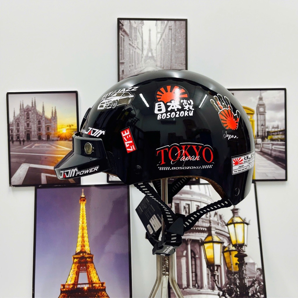 HCM. NAPOLI 1/2 Head Helmet with Japanese Stamp, Large Head Size 58 ...