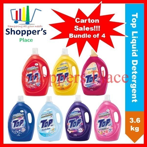 [Bundle of 4] BUNDLE OF 4 TOP Concentrated Liquid Detergent 3.6kg-7 ...