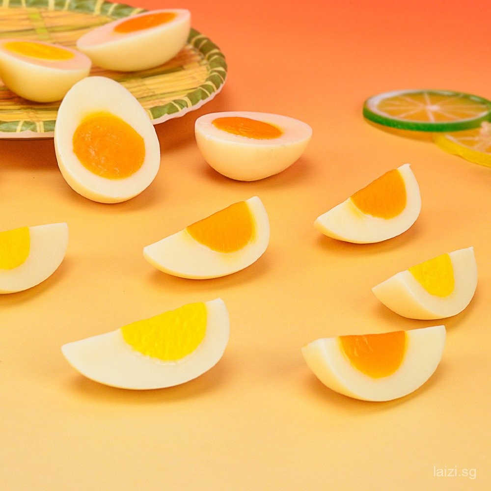 PVC Simulated Boiled Egg Model Salted Duck Egg Play Food Soft-boiled ...