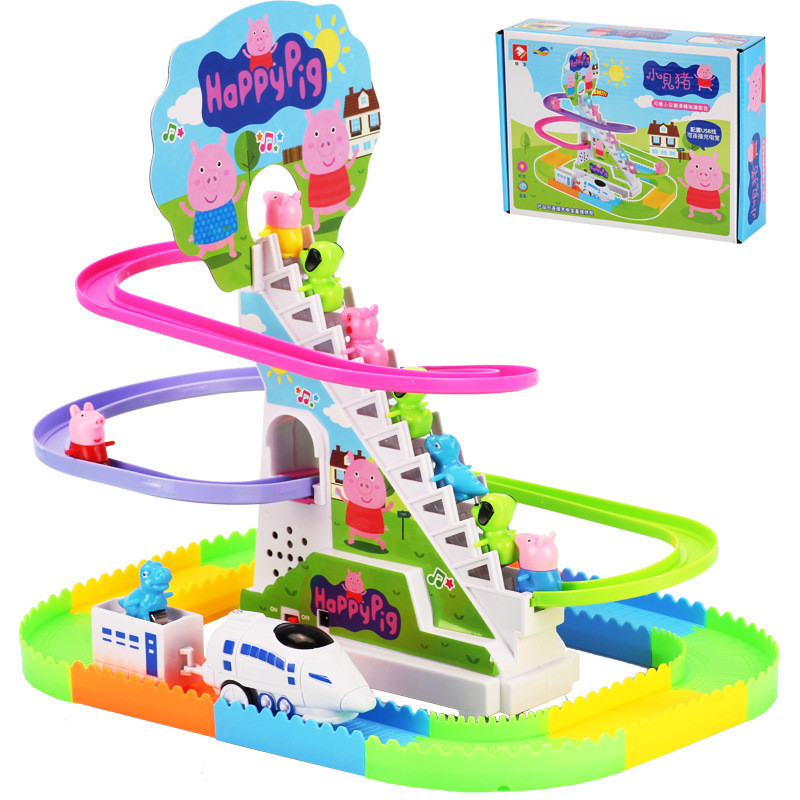 Peppa Pig Stair Climbing Track Car Peppa Pig Slide Automatic Stair ...