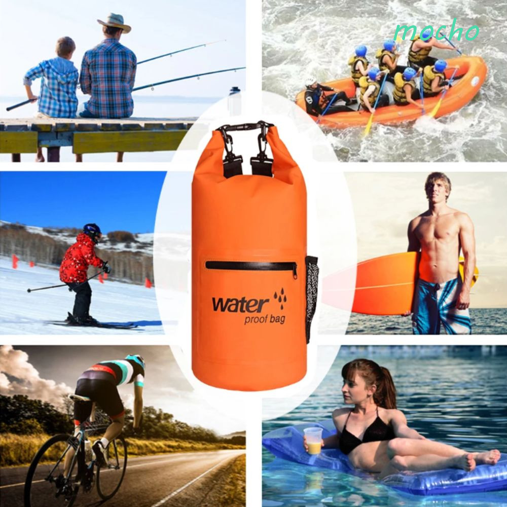 MOCHO Waterproof Dry Bag, Zipper Pocket Mesh Pocket Roll Top Sack ...