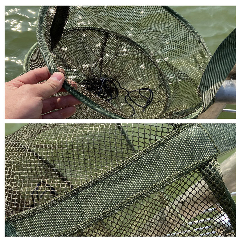 Mesh Fishing Cage Folding Fish Net Round Collapsible Fish Trap Foldable ...
