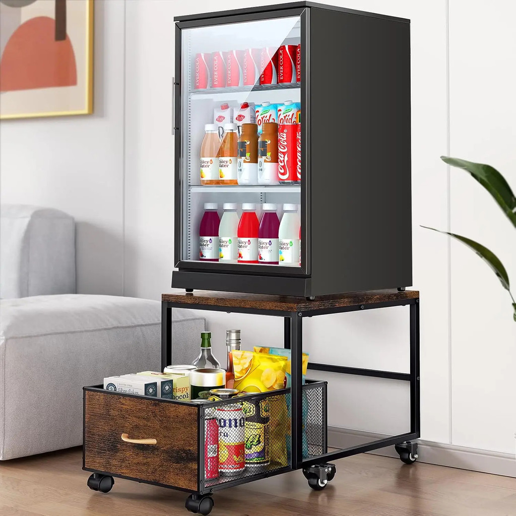 Mini Fridge Stand With Storage,mobile Mini Fridge Cabinet Beverage ...