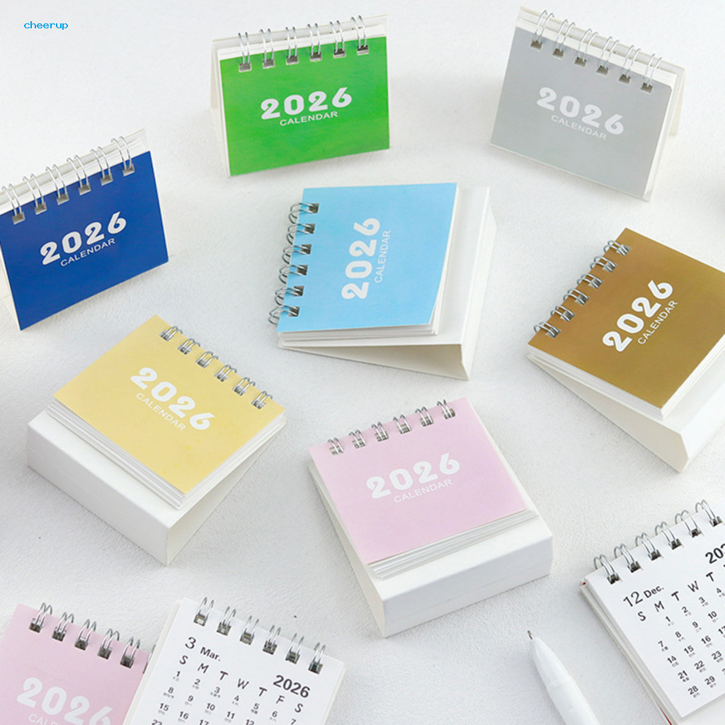 Compact Desktop Organizer Clear Layout Calendar 2026 Mini Desktop ...