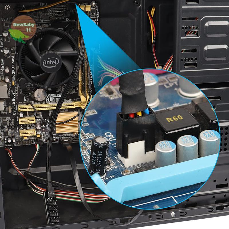 NBBY PWM Fan Hub 1 To 5 Way PC CPU Cooling 4 PIN Fan Power Cable Hub ...