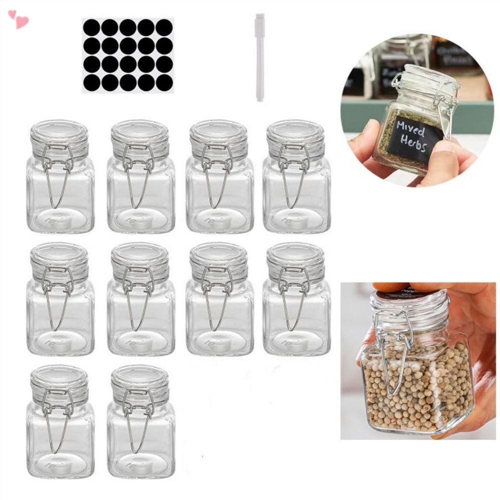 50/100ml Glass Bottle Sealed Storage Jars with Airtight Lids, Wide ...
