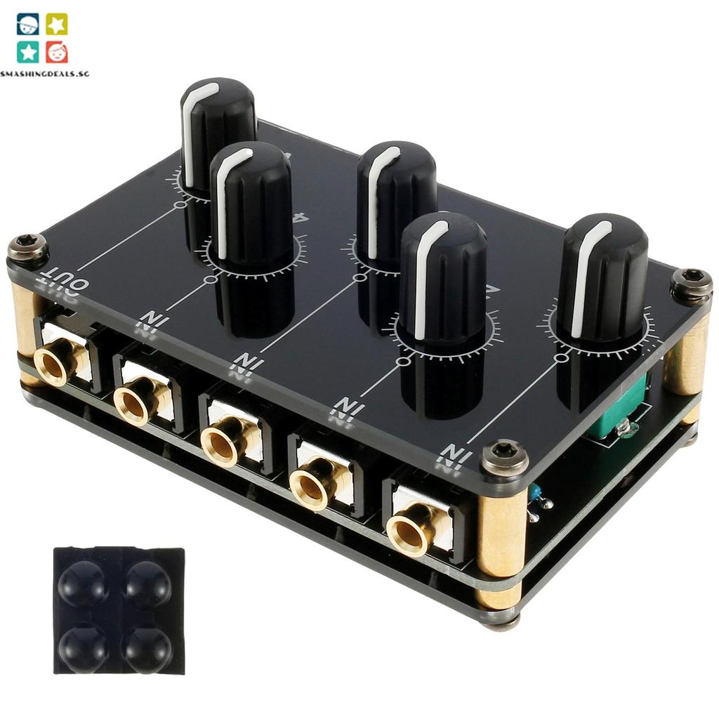 Stereo Audio Mixer 3.5mm 4 Channel Portable Mini Audio Mixer with ...