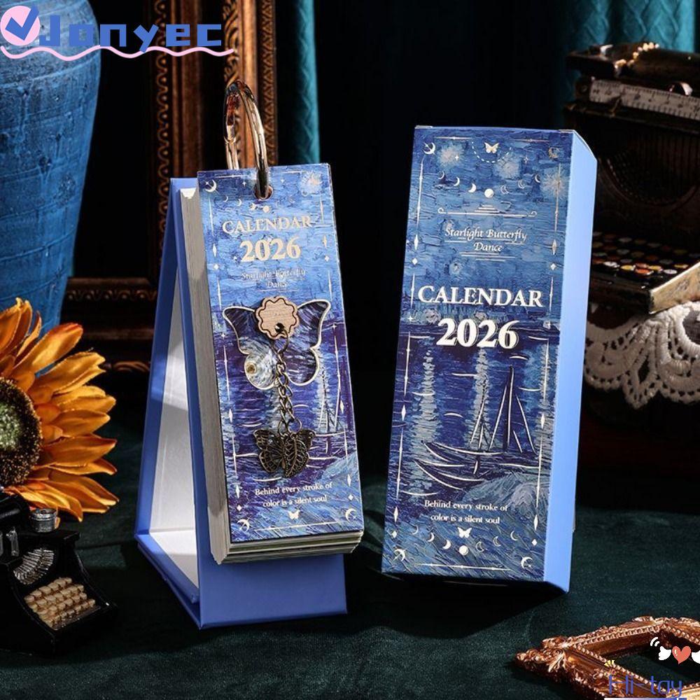 JONY1EC 2026 Desktop Calendar, Hollow Butterfly Vertical Format Vintage ...