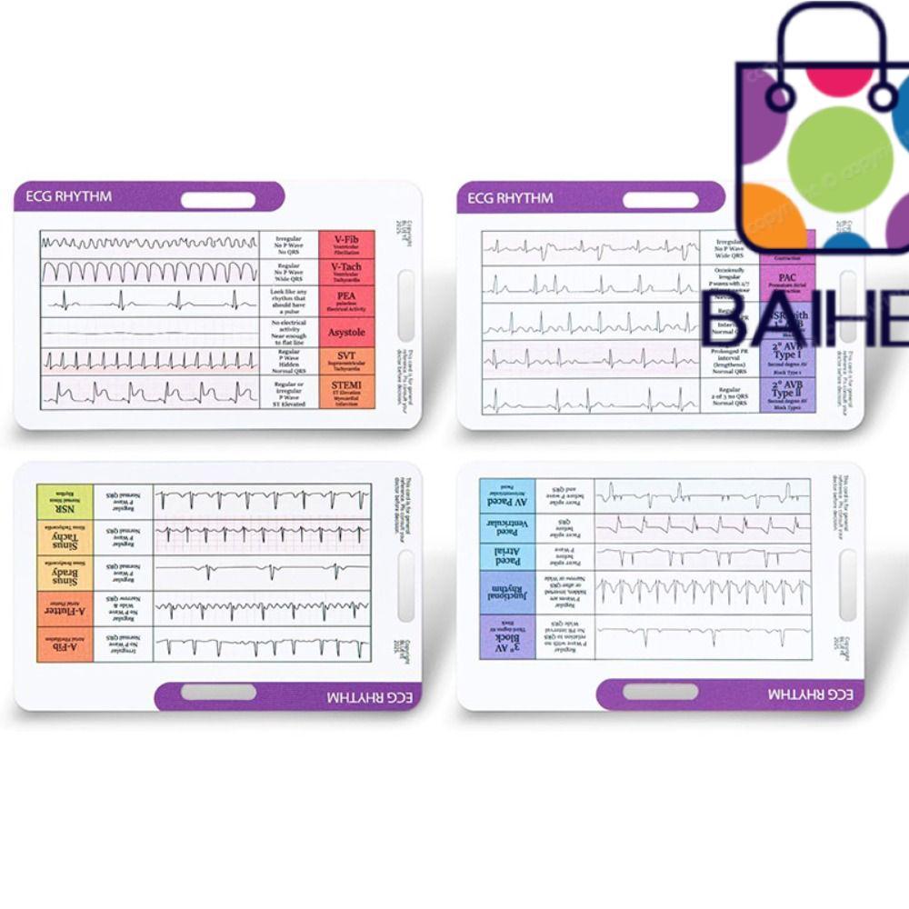 BAIHEE EKG Rhythm Interpretation Card, Quick Reference Dual-Sided ...