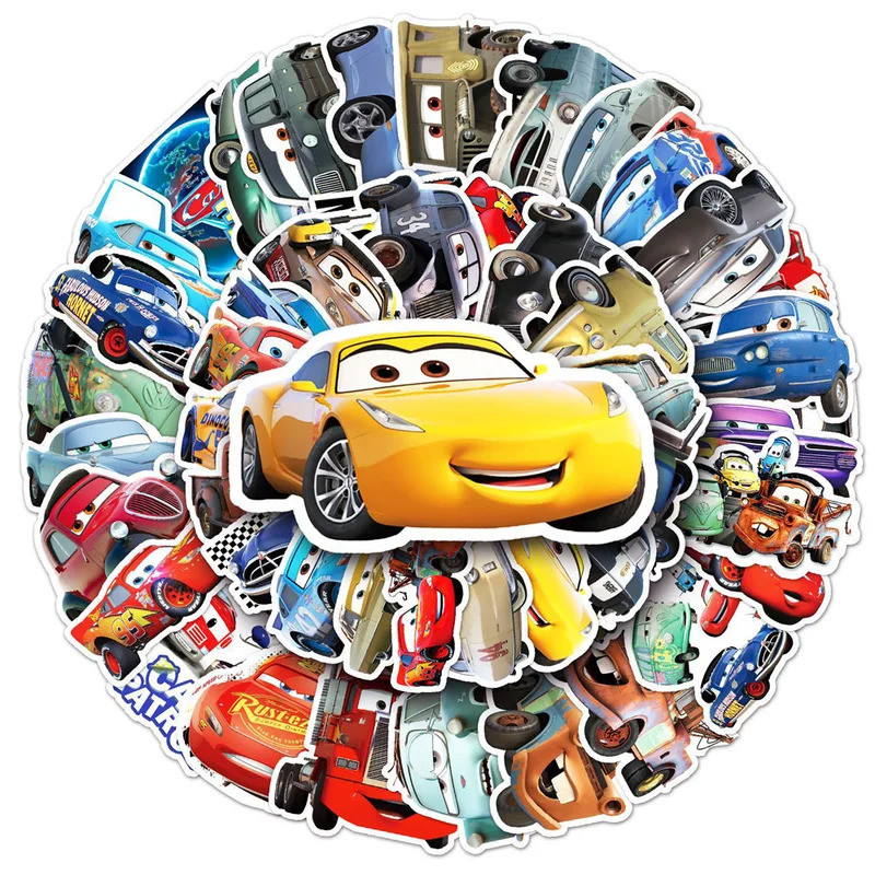 10/30/50pcs Disney Cars Movie Anime Stickers Cool Lightning McQueen ...