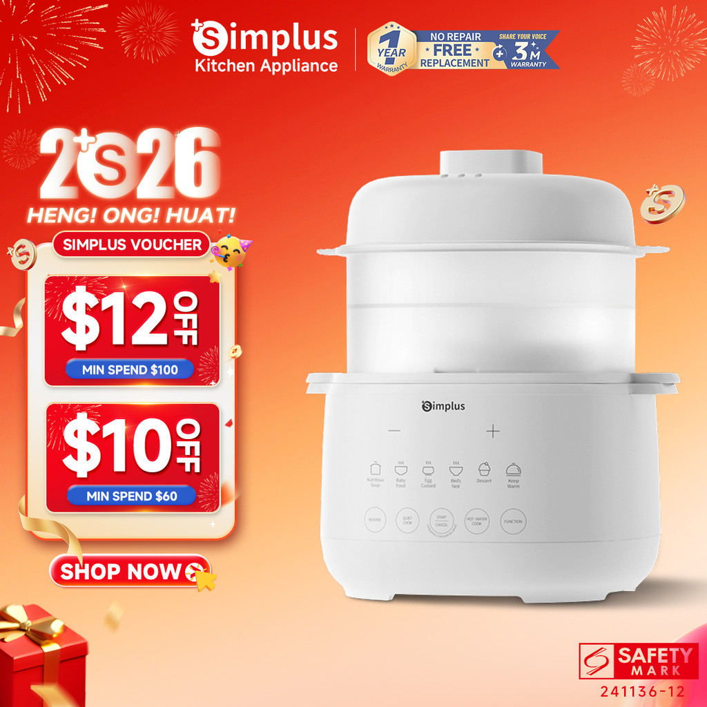 Simplus Kit Electric 1L Slow Cooker | Baby Food | Stew Pot Double ...