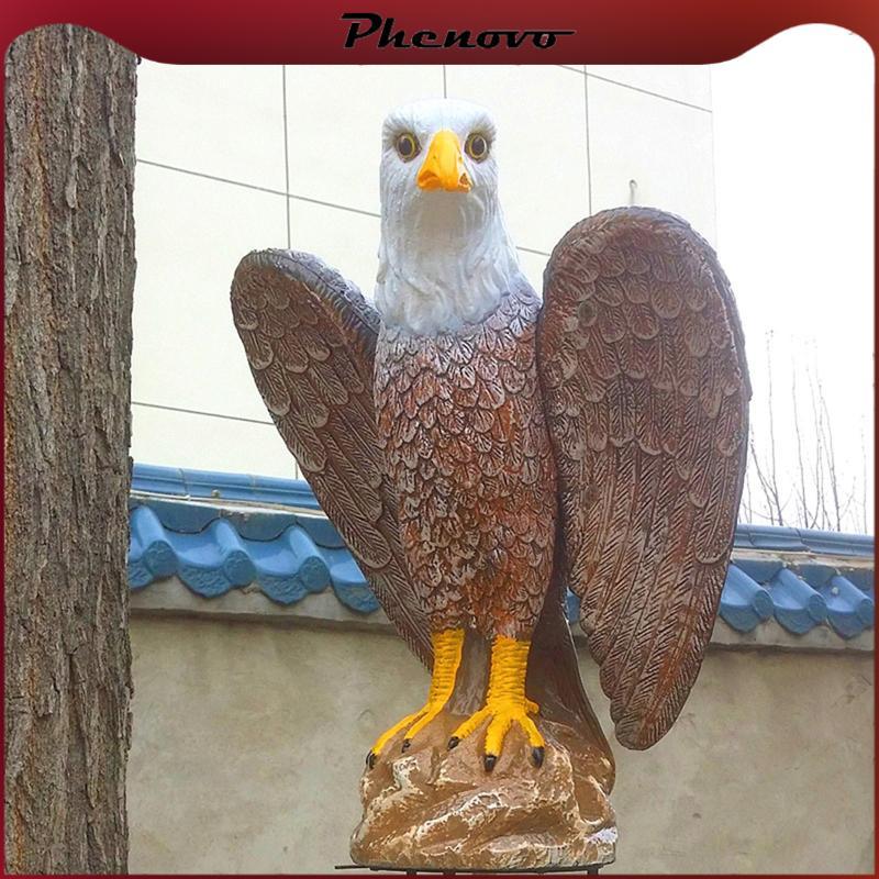 [Phenovo] Fake Eagle Decoy Bird Crow Deterrent Statue Lawn Outdoor ...