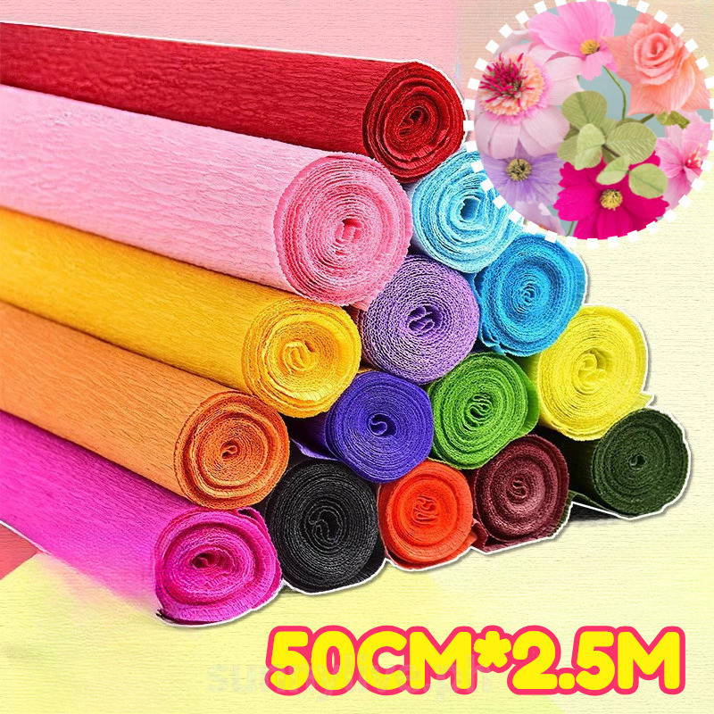50x250CM Crepe Paper Flowers Decoration Gift Paper Craft Roll DIY ...