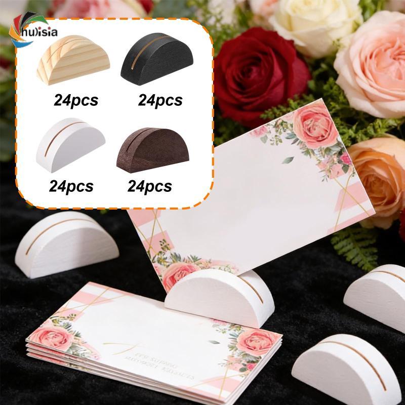 [chulisia] 24 Minimalist Wooden Place Card Holders with Menu Clips for ...