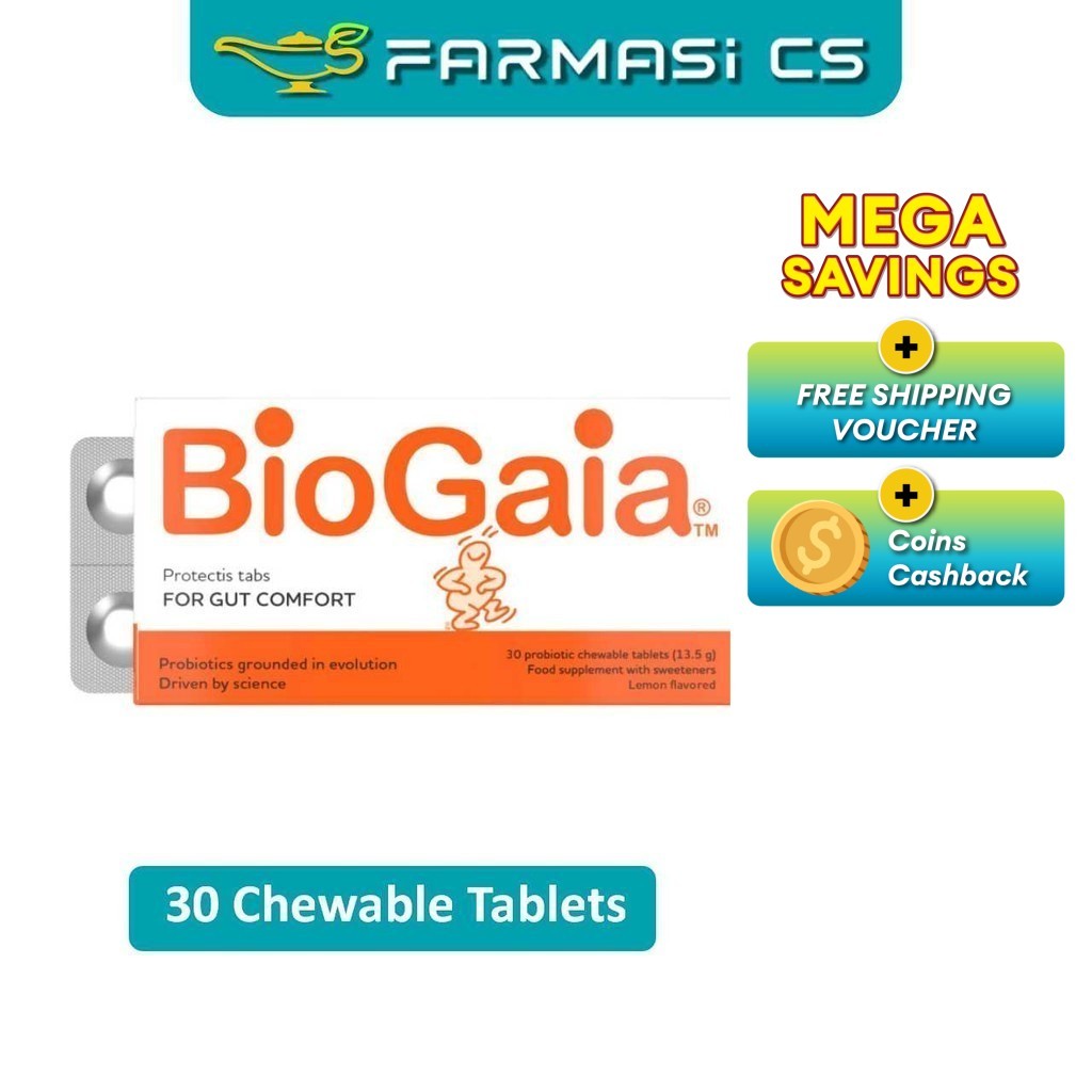BioGaia Probiotic Chewable Tablets Lemon Flavoured 30 Tablets EXP:09/ ...