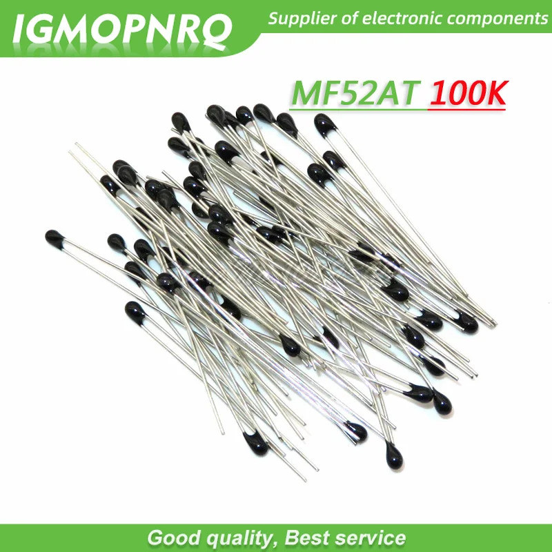 100pcs ntc-mf52at ntc thermistor temperature sensor ntc thermistor 100k ...