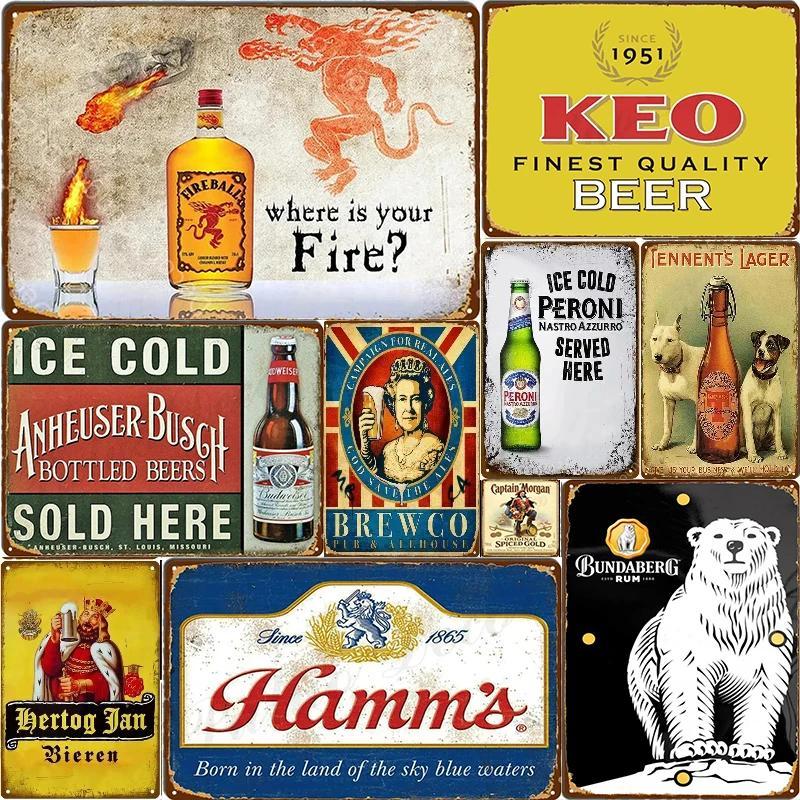 Pc Vintage Beer Brand Posters for Bar Pub Restaurant Kitchen Classic ...