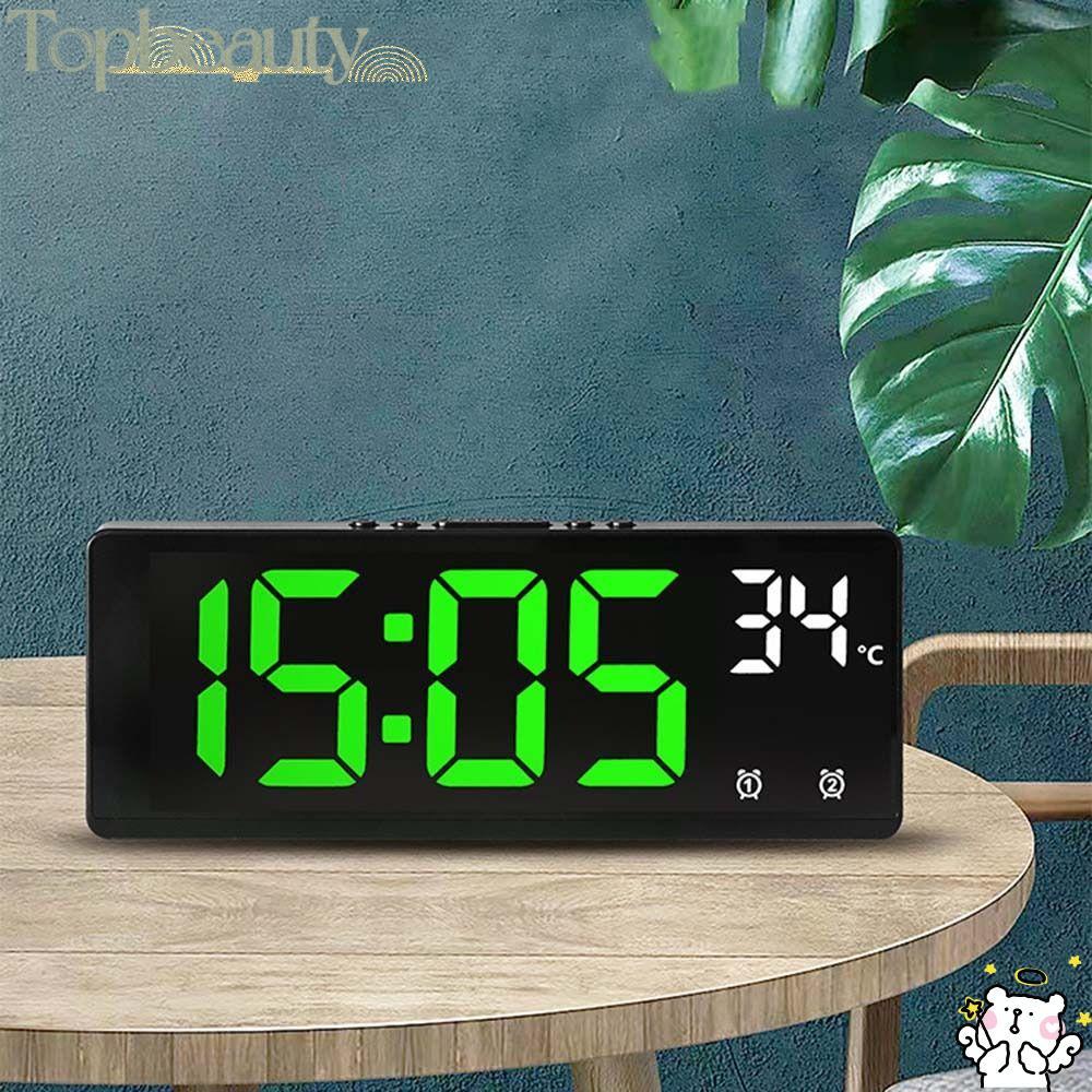 TOPBEAUTY Electronic Clock, Backlight Home Digital LED Clocks, 12/24H ...