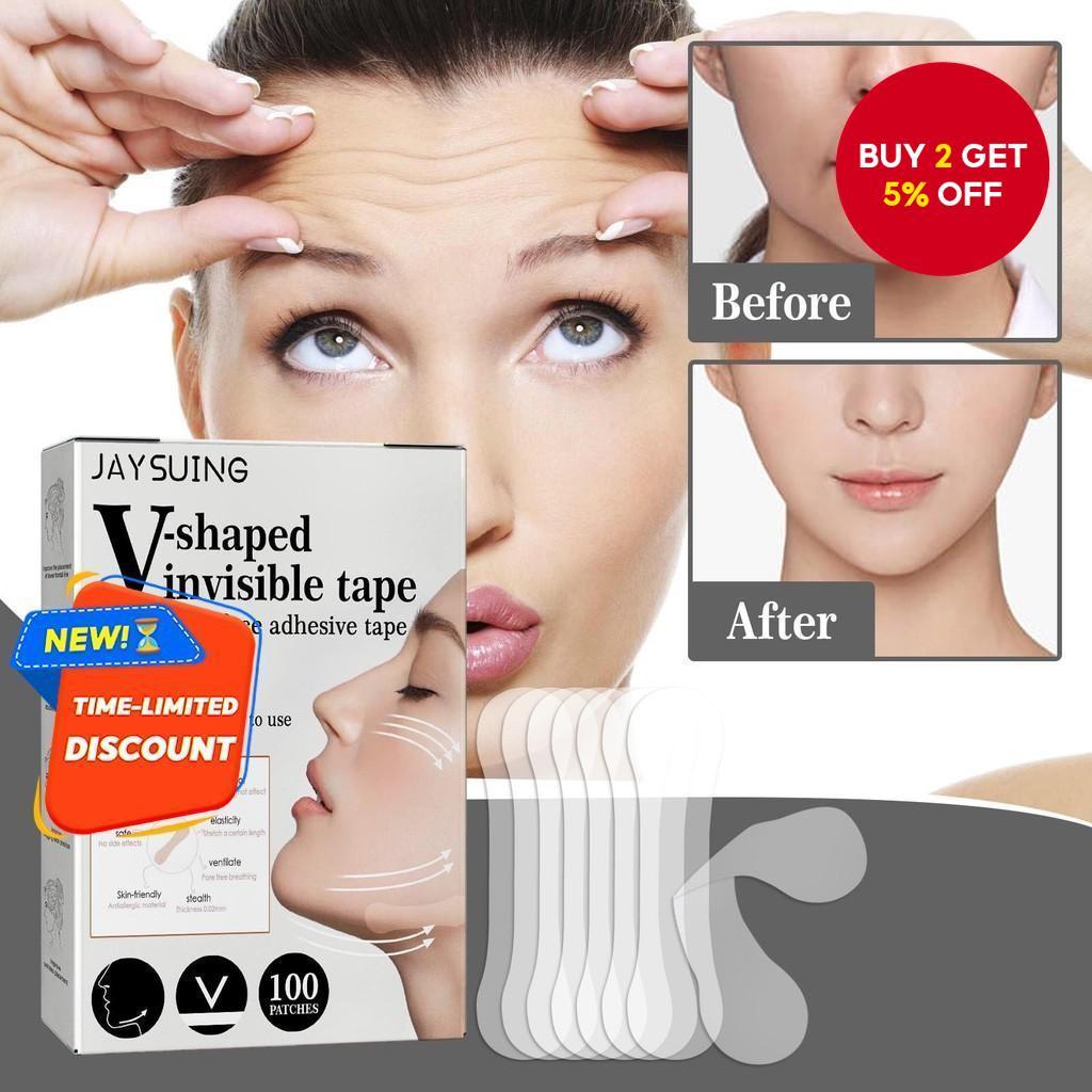 100 Pieces of V-Shaped Invisible Lifting Patch To Reduce Fine Lines And ...