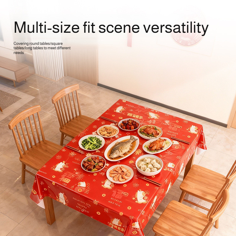 【Heavy-Duty & Disposable】Year of the Horse Plastic Tablecloth ...