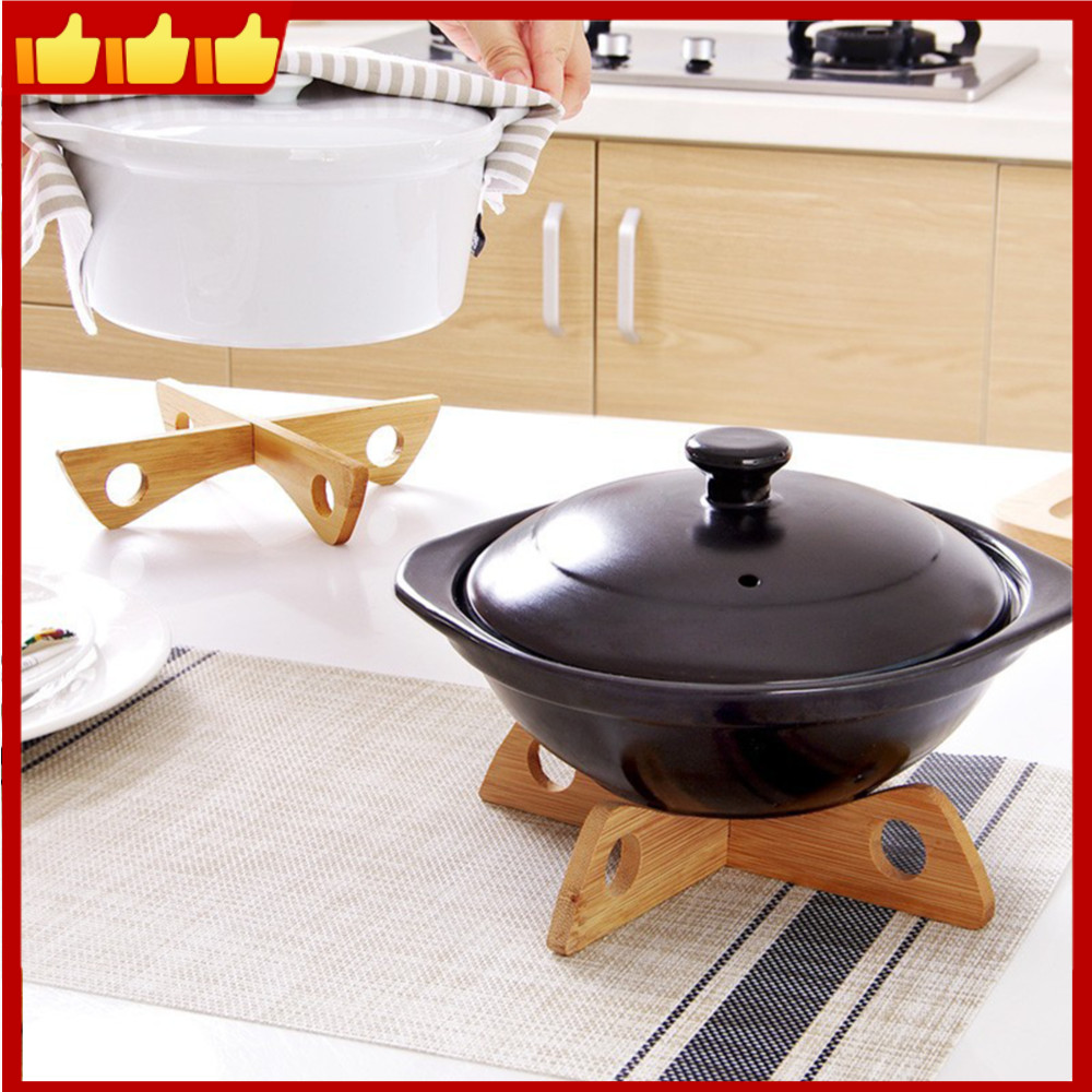 Wooden Pot Holder Hot Pan Mat Steamer Rack For Kitchen Countertop ...