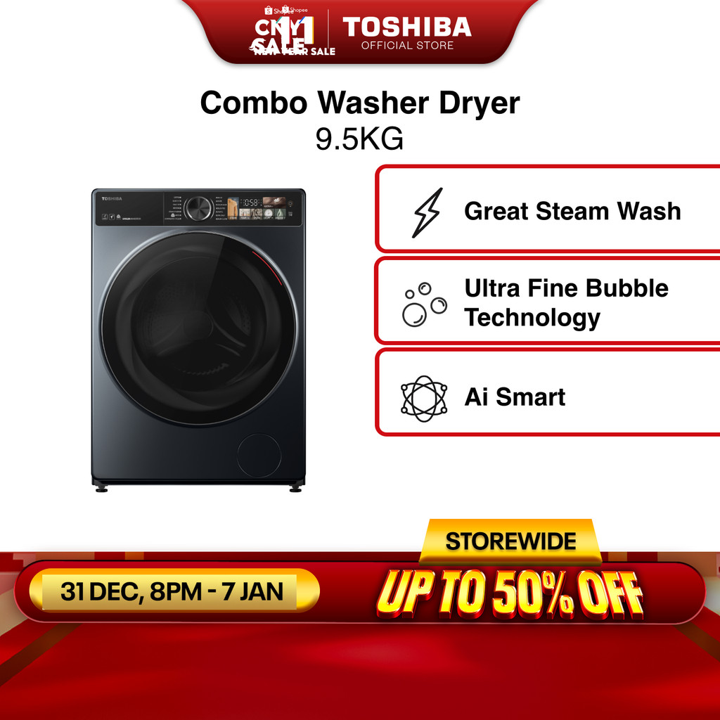[Bulky] Toshiba TWD-T25BZU105MWS(MG) T25 Combo Washing Machine with ...