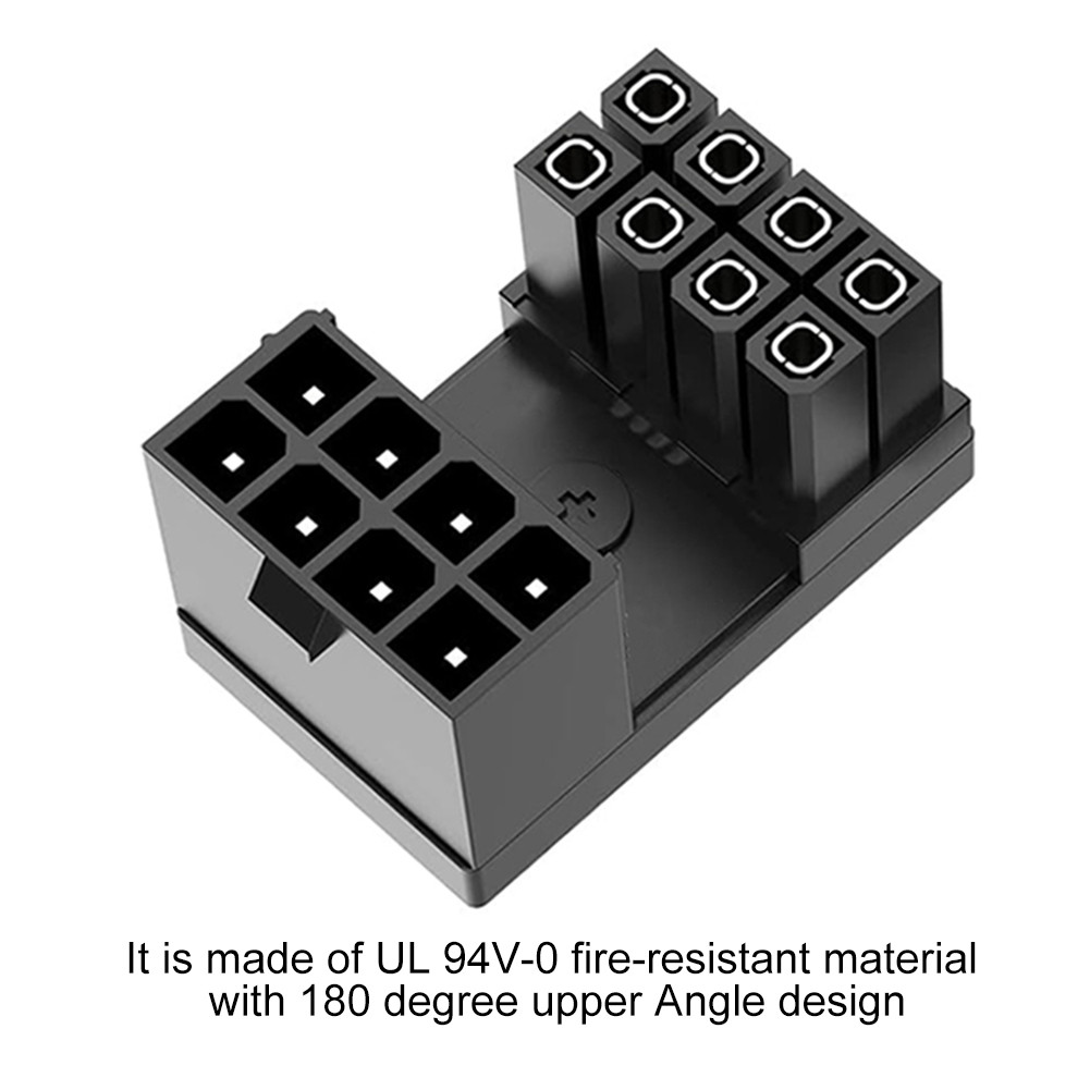 ATX 8Pin 180 Degree Angled Connector GPU Graphics Card Power Connector ...