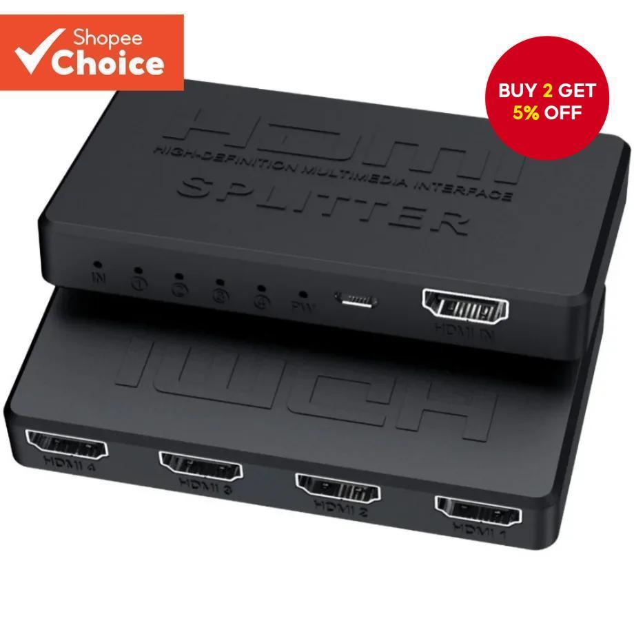 4K HDMI Splitter 1x4 1x2 HDMI Switch 1 in 4 out Video Distributor ...