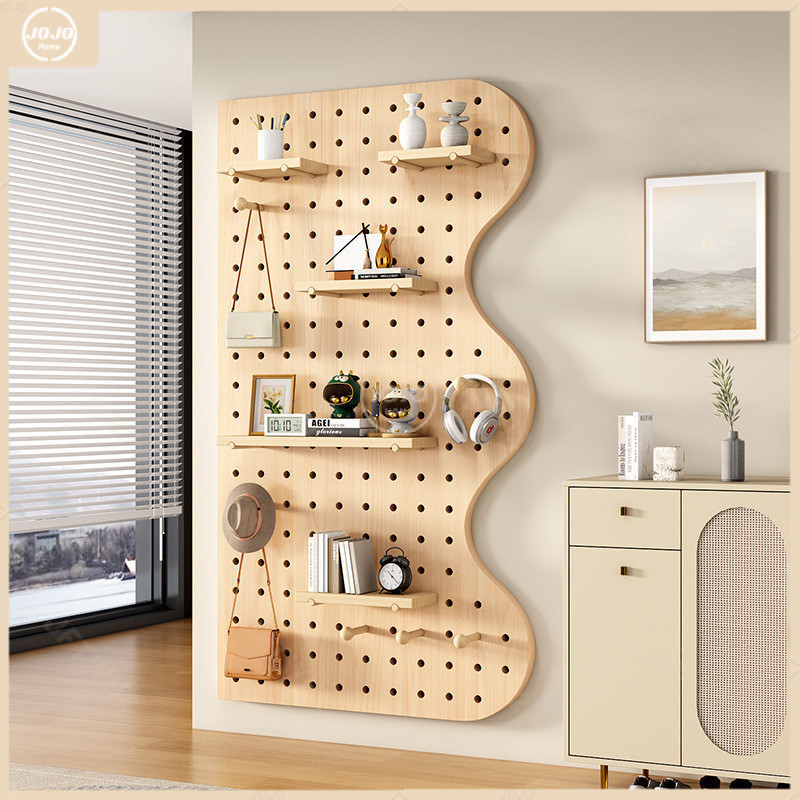 Pegboard shelves, solid wood partition boards, hanging boards, wooden ...