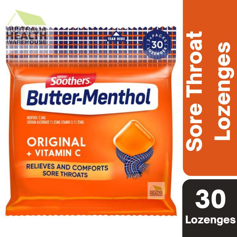 [Expiry: 07/2027] Soothers Butter-Menthol Original + Vitamin C Sore ...
