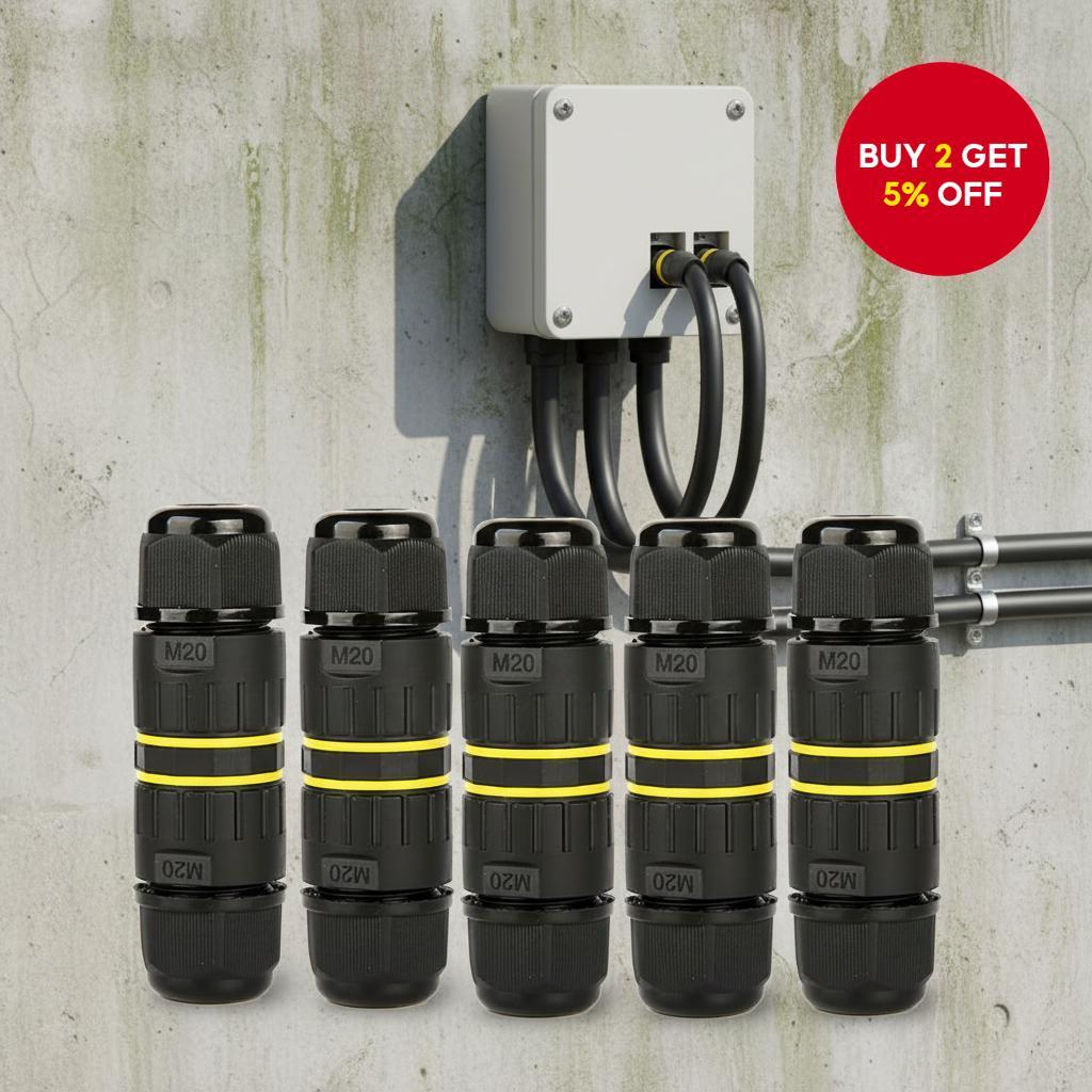 IP68 Waterproof 5pcs 3 Pole Wire Connector M20 External Junction Box ...