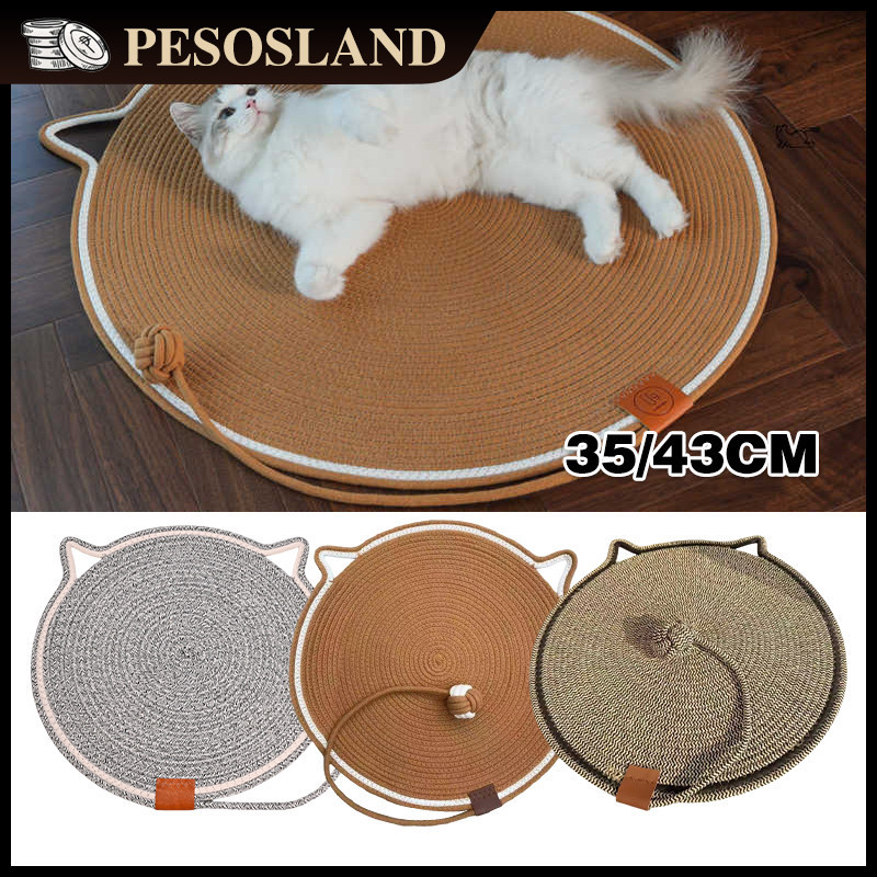 Round Scratching Mat Cat Scratch Pad Durable Rope Scratch Pads Cat ...
