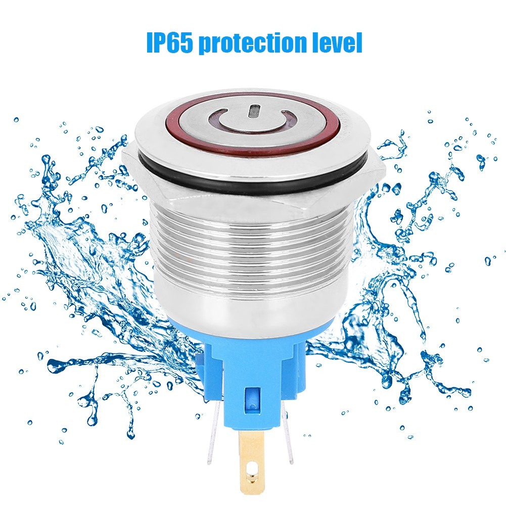 Hilitand 2Pcs Push Button Switch DC3-6V 6 Pin Self Locking Stainless ...
