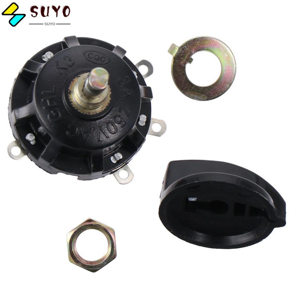 SUYO Rotary Switch, 120V-250V 3 Speed, High-quality with Knobs 4 ...