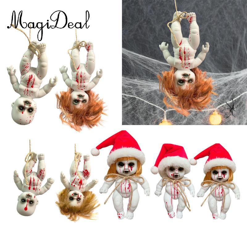 MagiDeal Scary Props, Hanging Creepy Dolls with Rope, Haunted Doll ...