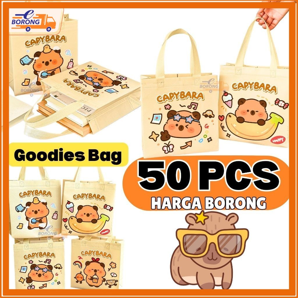 BORONG【50 pcs】Beg Goodies Birthday for Kids Capybara Tuition Beg ...