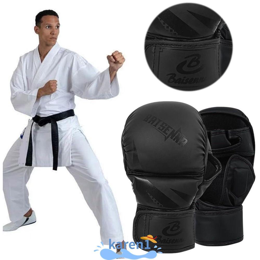 KAREN MMA Gloves, PU Leather High Density Sponge Boxing Gloves for ...