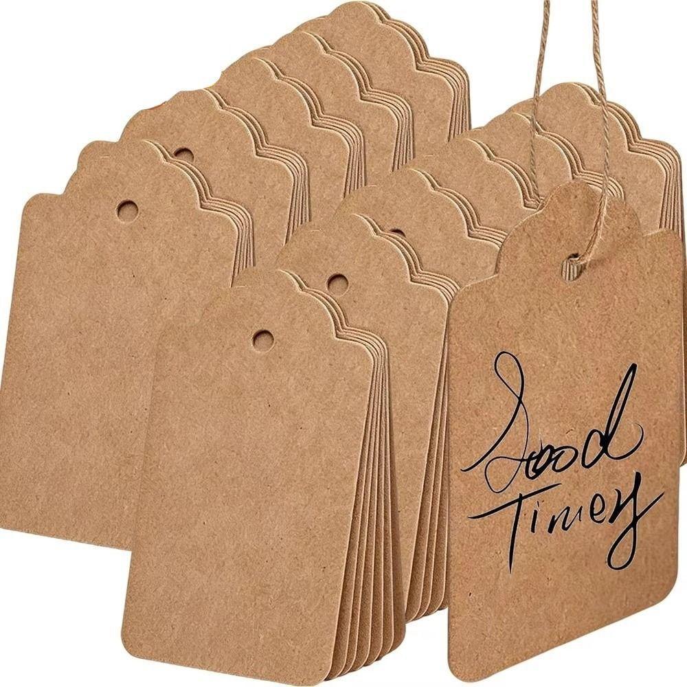 SVNFY 100Pcs Kraft Paper Hanging Tags, DIY Cardboard Packaging Label ...