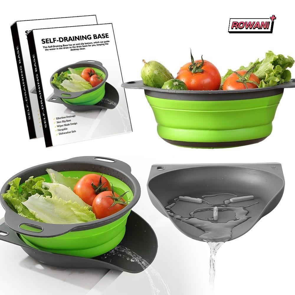 ROWAN1 Side Drain Food Strainer, PP TPR Nested Design Collapsible ...