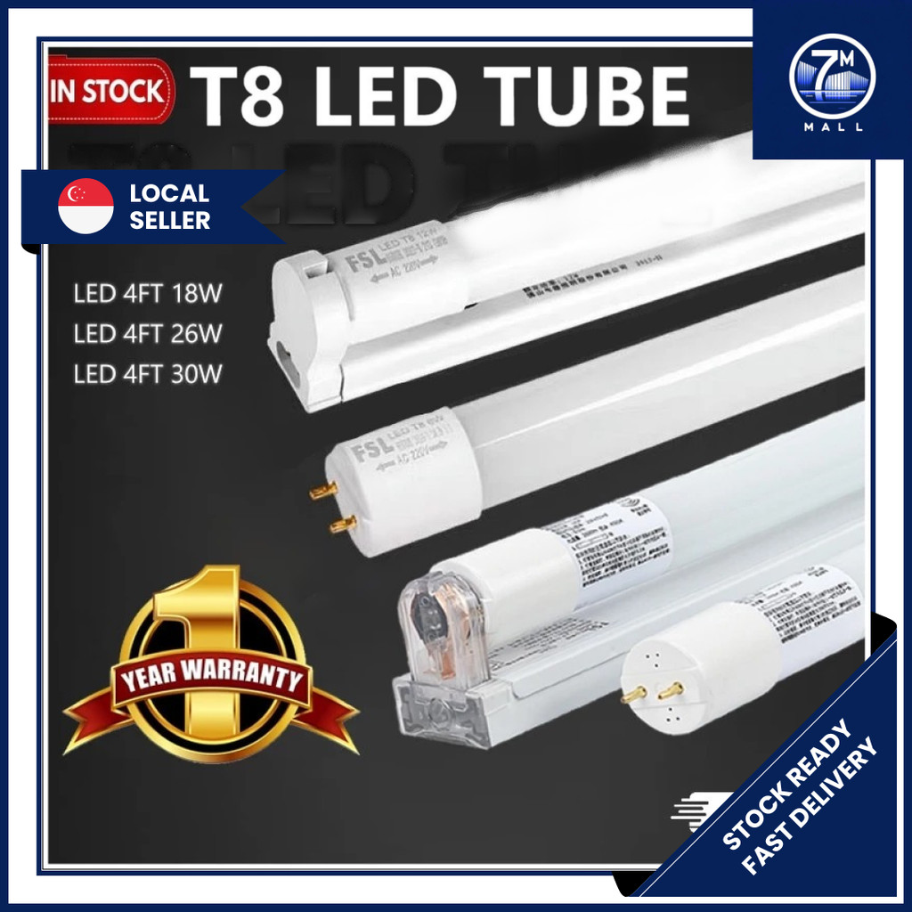 T8 LED Tube Ceiling Light Office Lighting 4FT Casing Fitting Bracket ...
