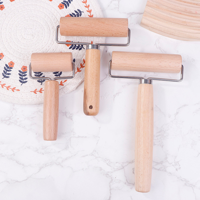 [UP] 1Pc Small Rolling Pin T Shape Wooden Dough Manual Roller Durable ...