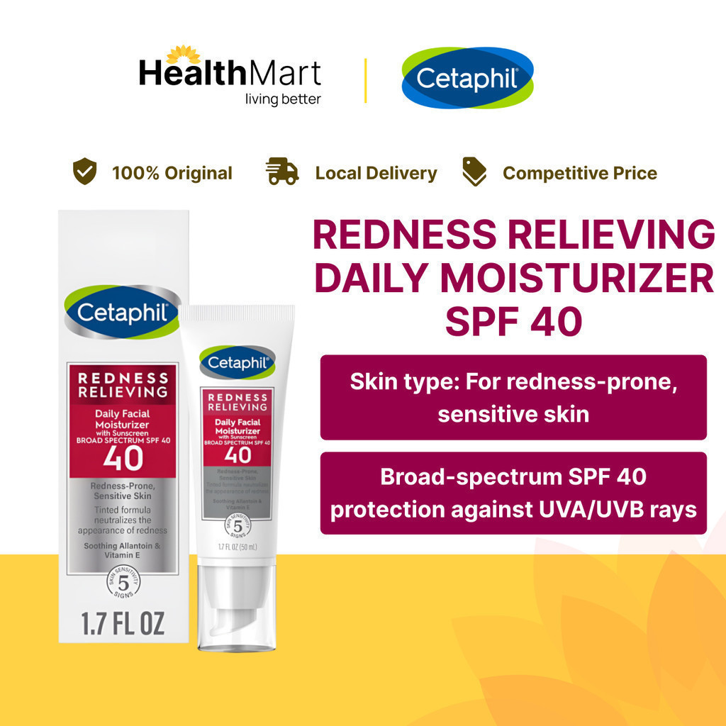 [SG] Cetaphil Redness Relieving Daily Facial Moisturizer SPF 40 with ...