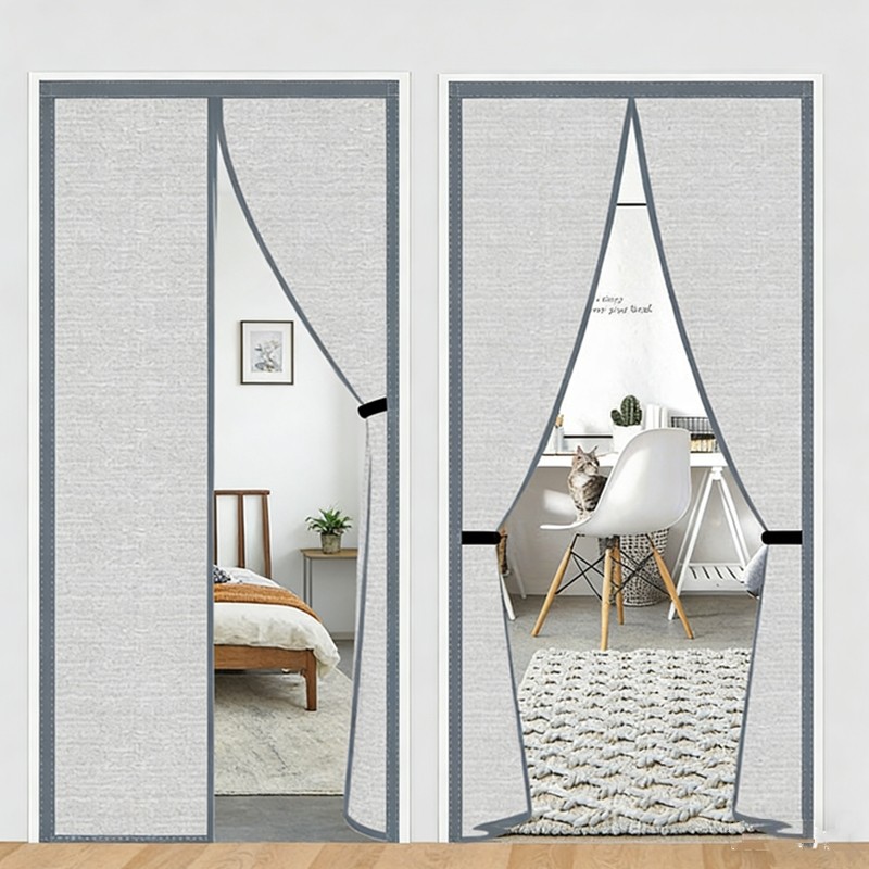 Privacy Fabric Full Magnetic Block Air Conditioner Door Curtain Four ...