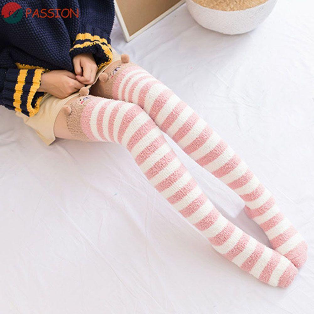PASSION Warm Socks Modeling Girl Compression Kawaii Lovely Cute Knee ...