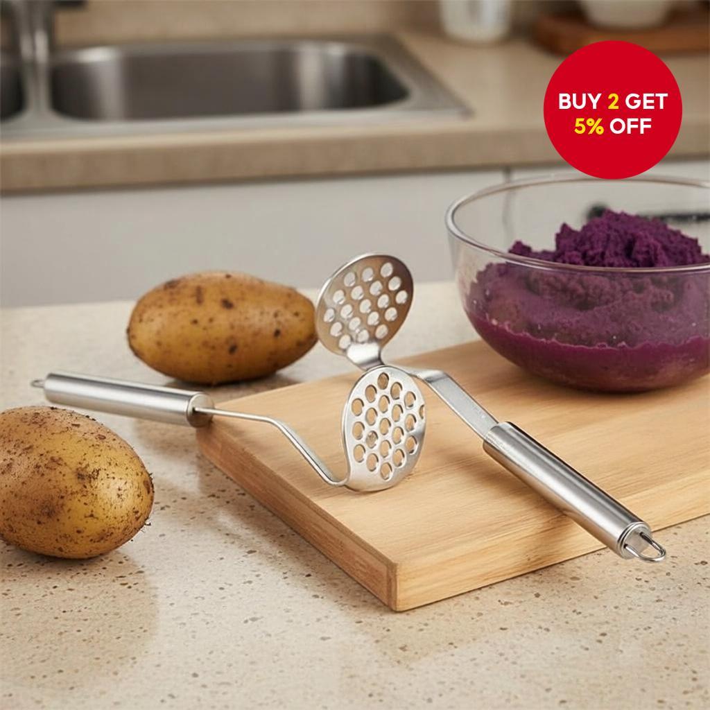 1 stainless steel potato masher for mashed potatoes, kitchen food press ...