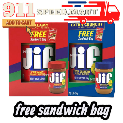 [911] Smuckers JIF Peanut Butter Spread 454gm (FREE SANDWICH BAG ...