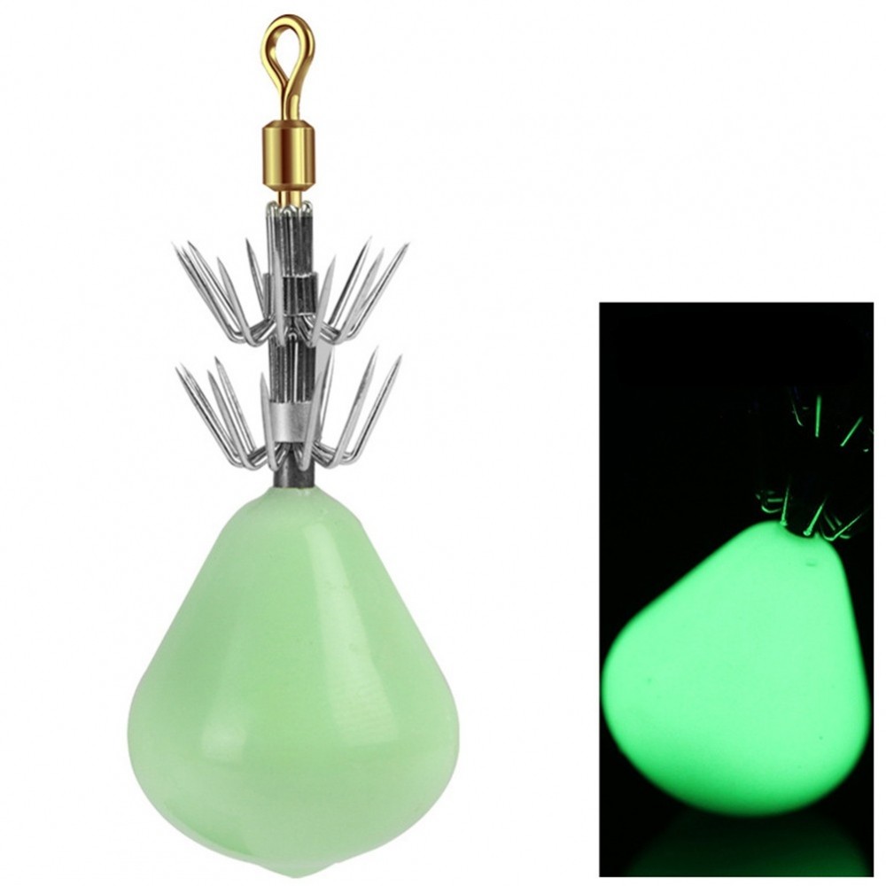 60g Luminous Squid Hook Squid Clamp Swivel Squid Hook Squid Jigs Squid ...