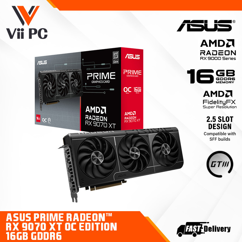 ASUS Prime Radeon™ RX 9070 XT / 9070XT / OC Edition 16GB GDDR6 PCIE5.0 ...