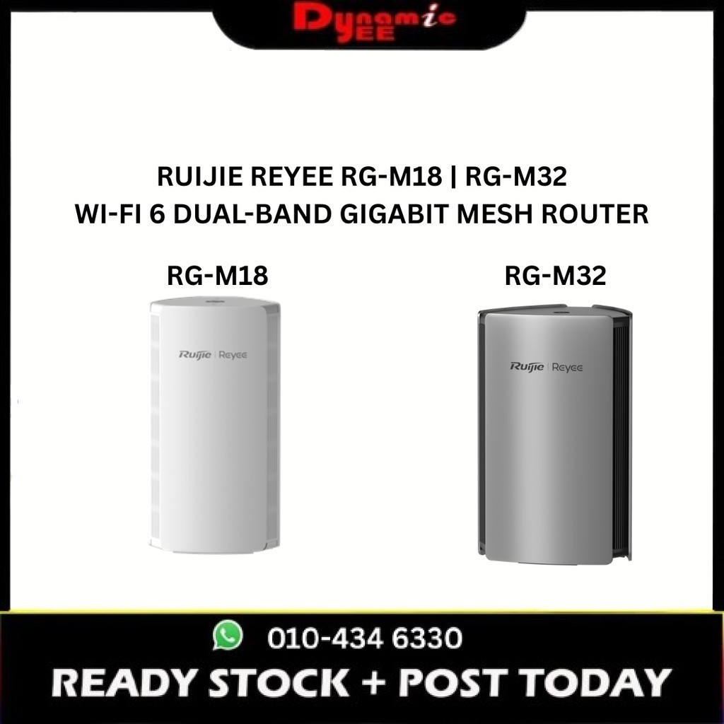 RUIJIE REYEE WI-FI 6 DUAL-BAND GIGABIT MESH ROUTER RG-M18 | RG-M32 ...