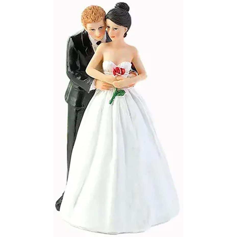 Cake Statue Figurine for Bride and Groom Embrace, Wedding Cake Toppers ...